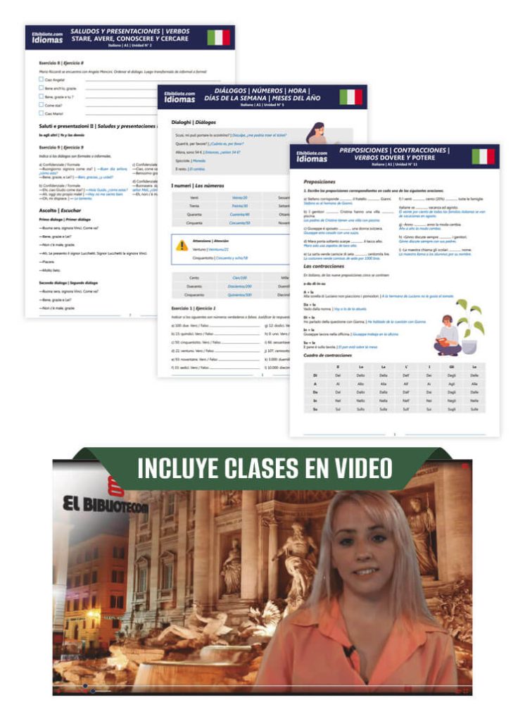 Curso de italiano – Nivel A1 – Mi biblioteca portable